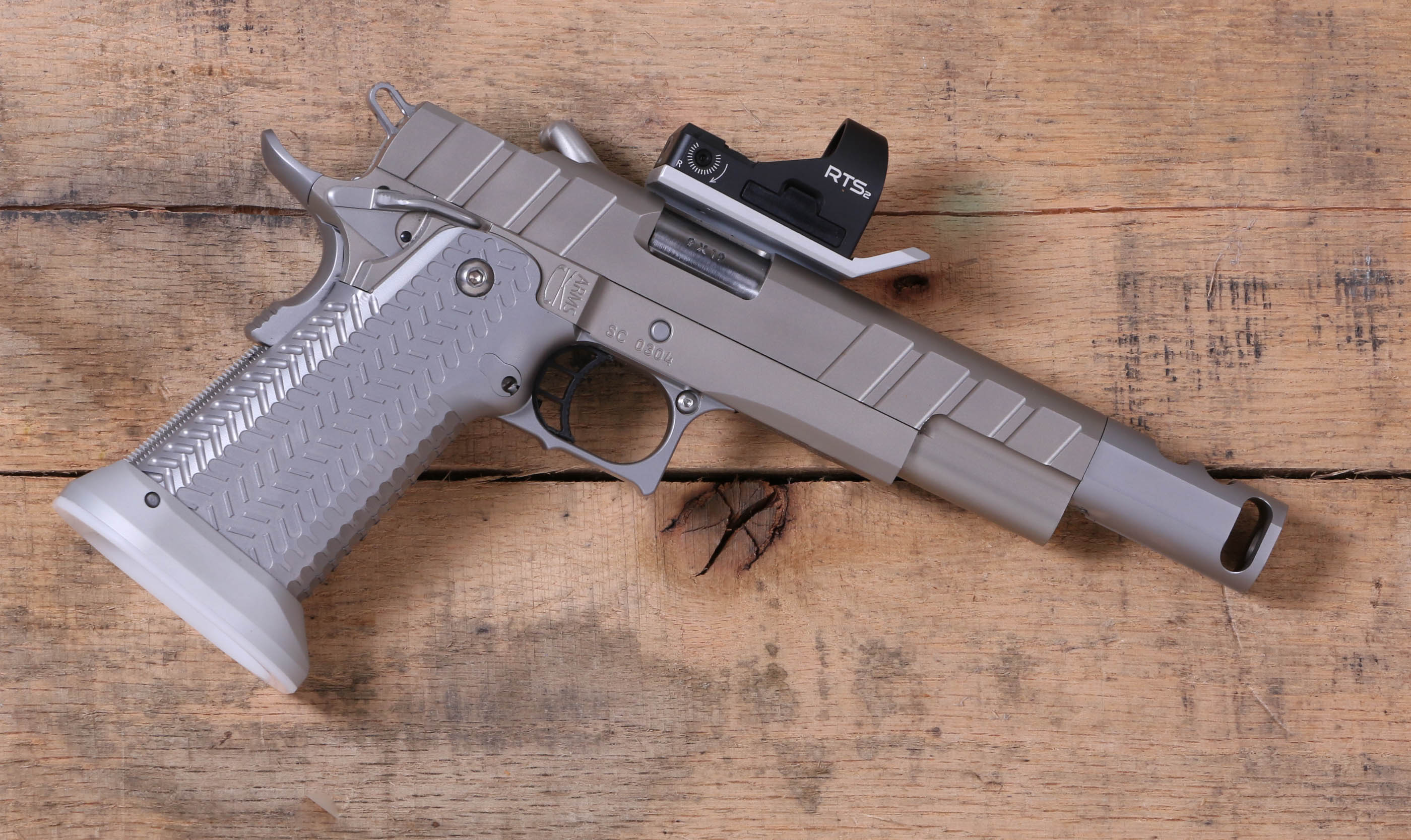 CK Arms Hardcore Open Gun RTS2 9mm Silver, Steel Grip