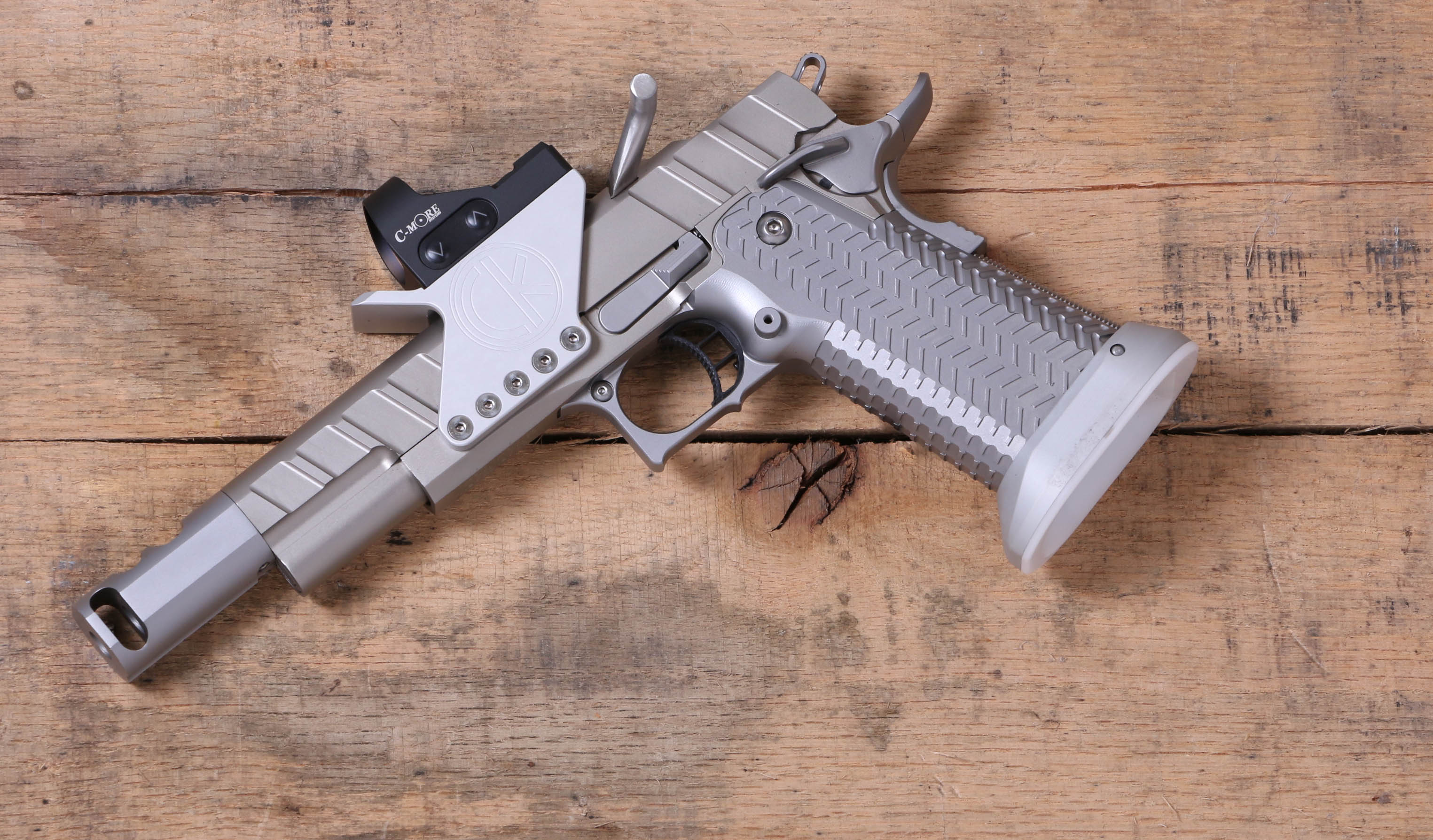 CK Arms Hardcore Open Gun RTS2 9mm Silver, Steel Grip