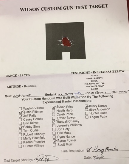 Wilson Combat CQB .45 ACP Long Slide Color Case Harden